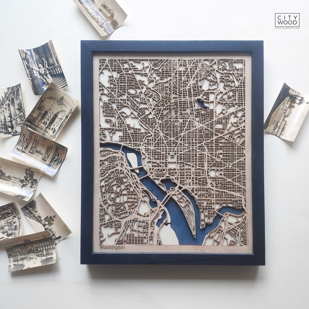 Washington Wood Map - 3D Laser Cut Map - Etsy
