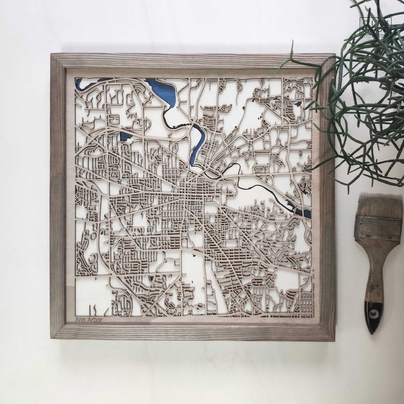 Ann Arbor Wood Map 3D Laser Cut Map - Etsy
