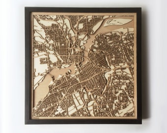 Rome Wooden Map Black Laser Cut Streets City Maps 3d Framed | Etsy