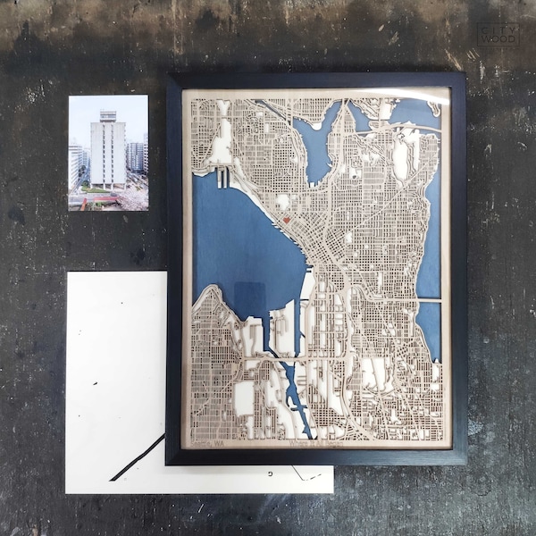 Wood 3d Map Seattle - Etsy