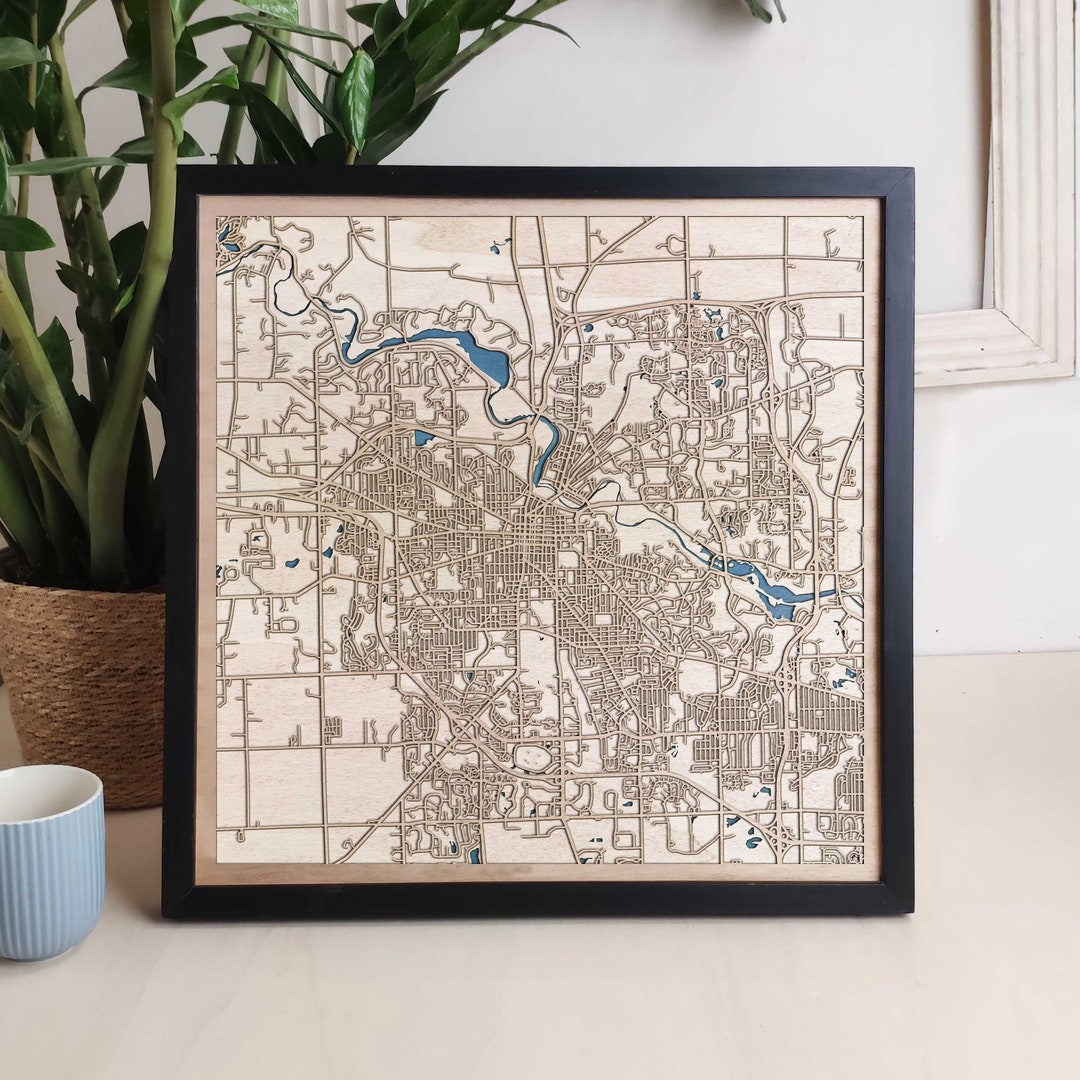 Ann Arbor Custom Wood Map - Personalized Art Gift - Etsy
