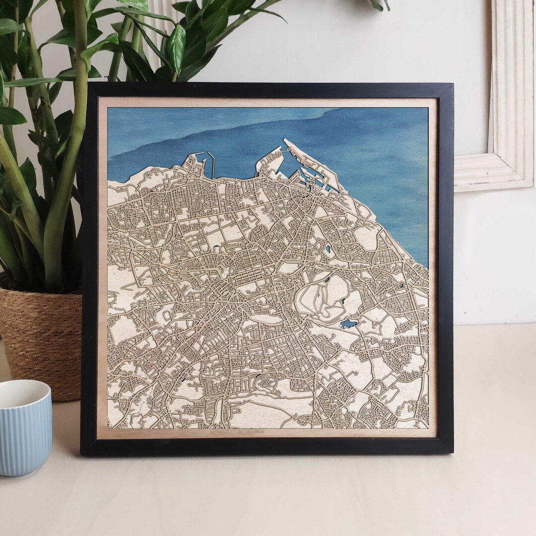 Edinburgh Custom Wood Map - Personalized Art Gift - Etsy