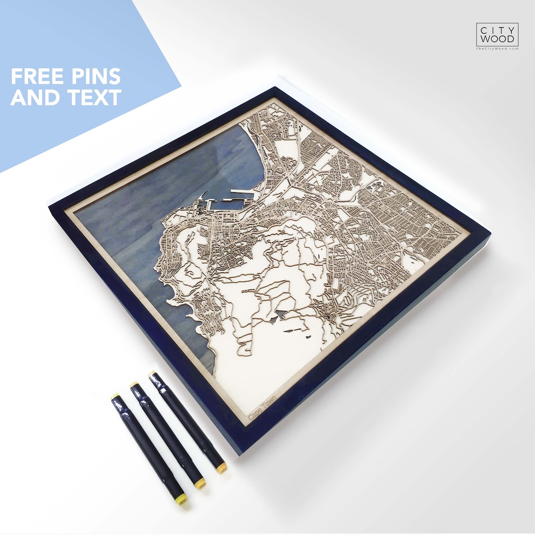 Cape Town Wood Map - Laser Cut Wood Gifts - Etsy