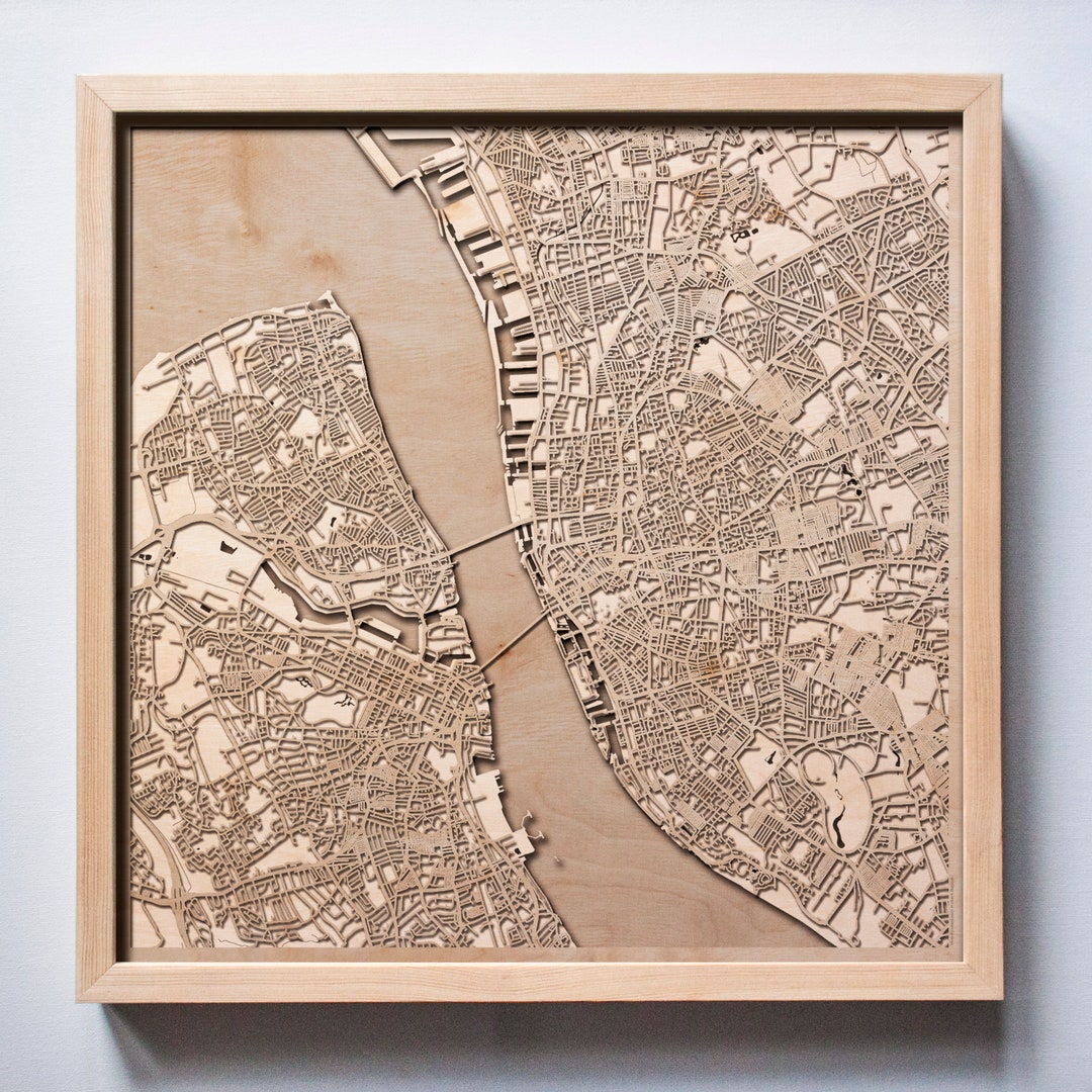 Liverpool Wooden Map – Laser Cut City Streets, Framed Wall Art - Etsy