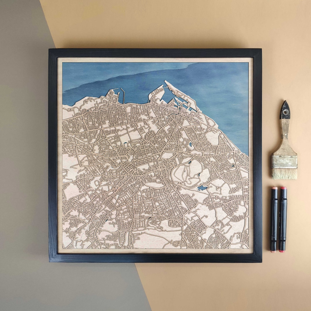 Edinburgh Personalized Wooden Map - Home Decor Wall Art Gift - Etsy