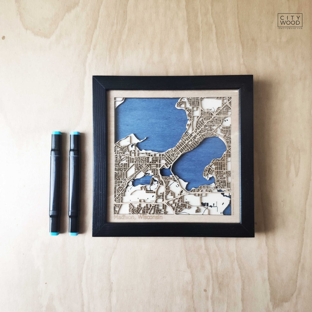Madison Wood Map - 3D Laser Cut Map - Etsy