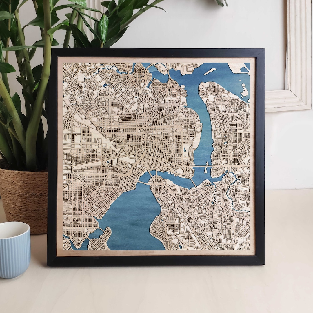 Jacksonville Custom Wood Map - Personalized Art Gift - Etsy