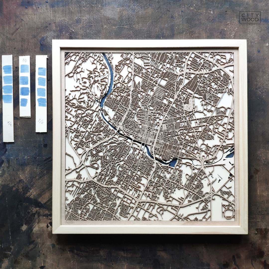 Austin Wood Map - 3d City Map - Etsy