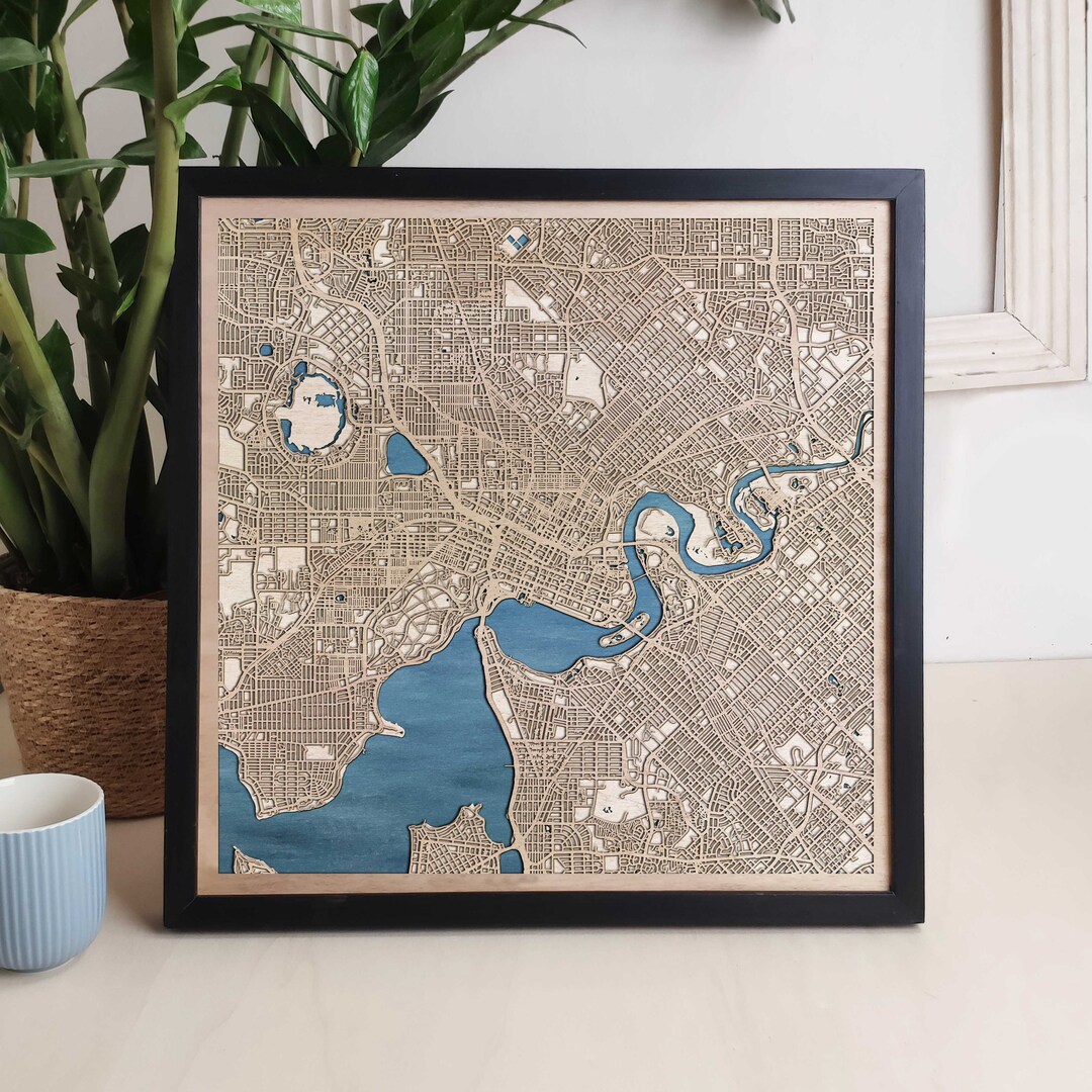 Perth Custom Wood Map - Personalized Art Gift - Etsy
