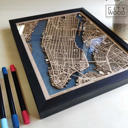 Custom Map Wood Anniversary Gift for Him Her Lake House Decor - Etsy