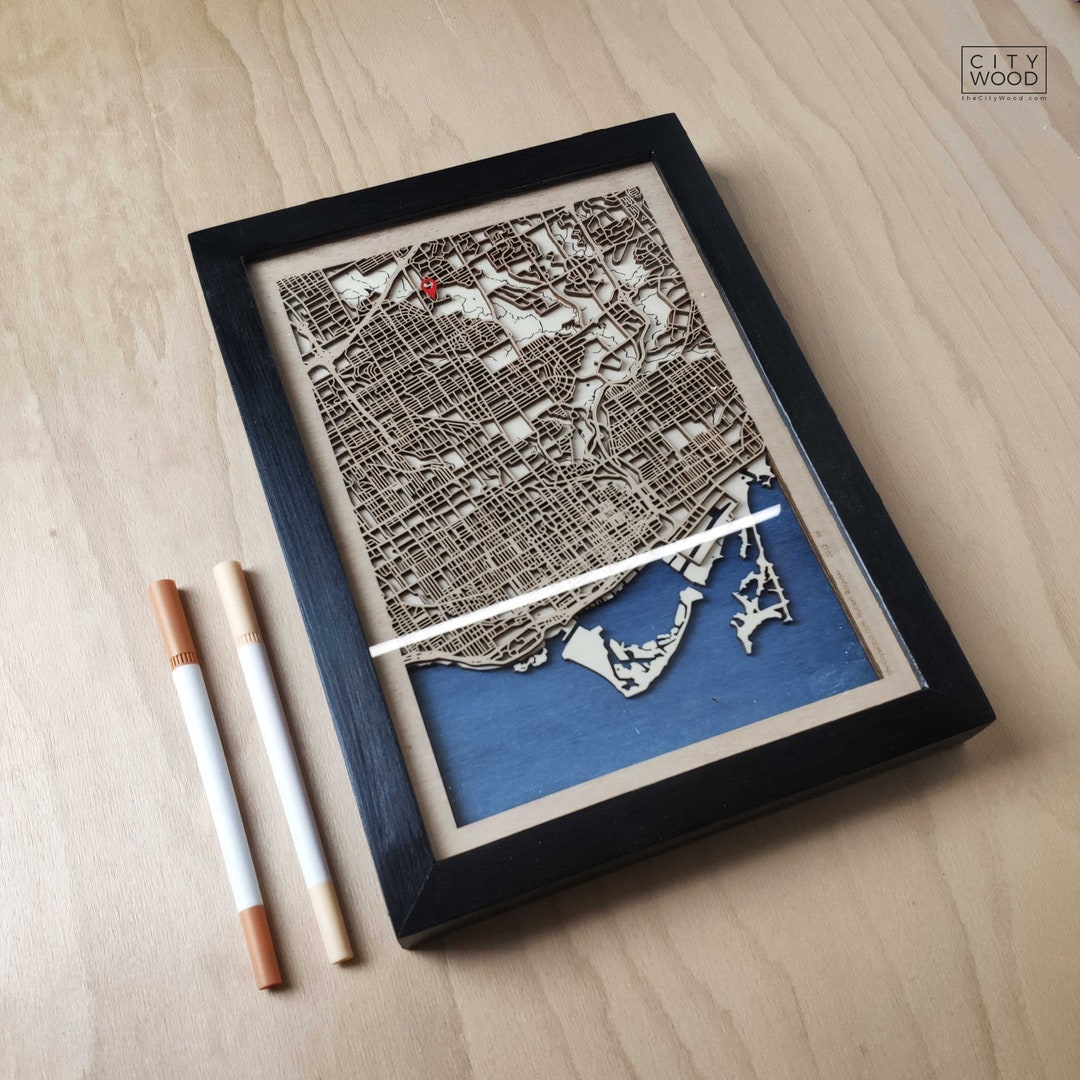 Toronto Wood Map - Wall Decor - Etsy