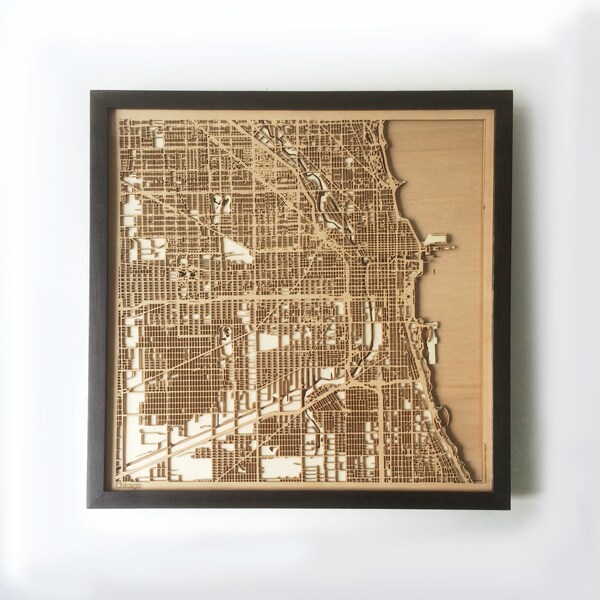 Chicago Wall Map - Etsy