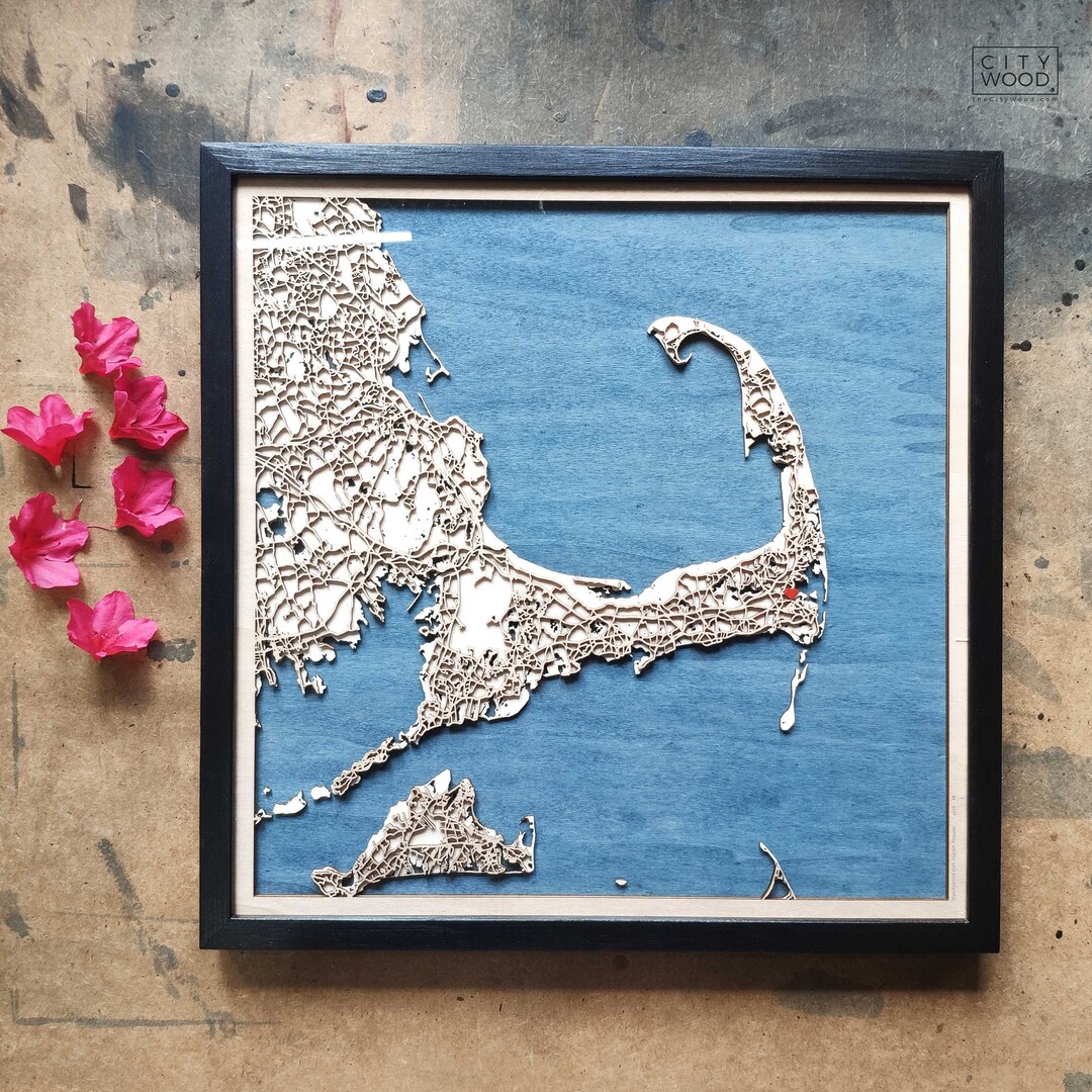 Cape Cod Wood Map - 3d City Map - Etsy