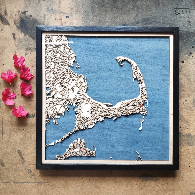 Cape Cod Wood Map 3d City Map - Etsy