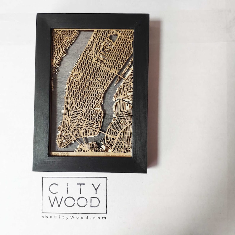 New York Wood Map - 3D Laser Cut Map - Etsy