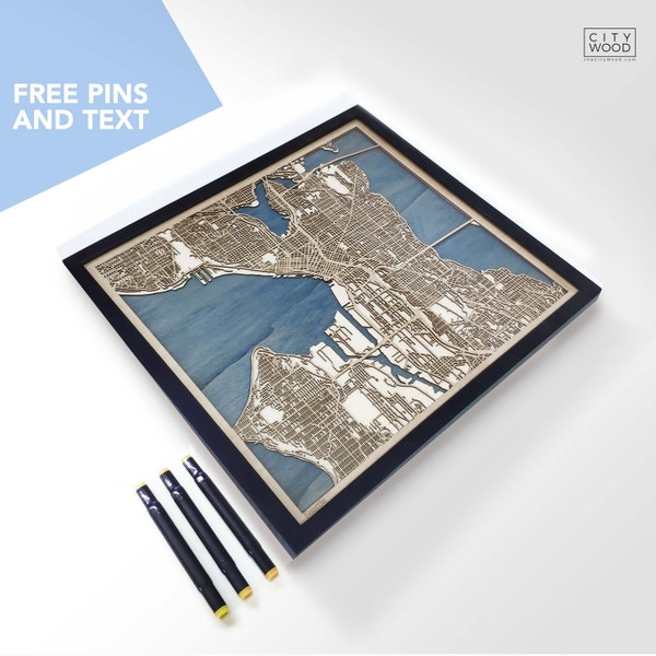 Laser Cut Seattle Map - Etsy