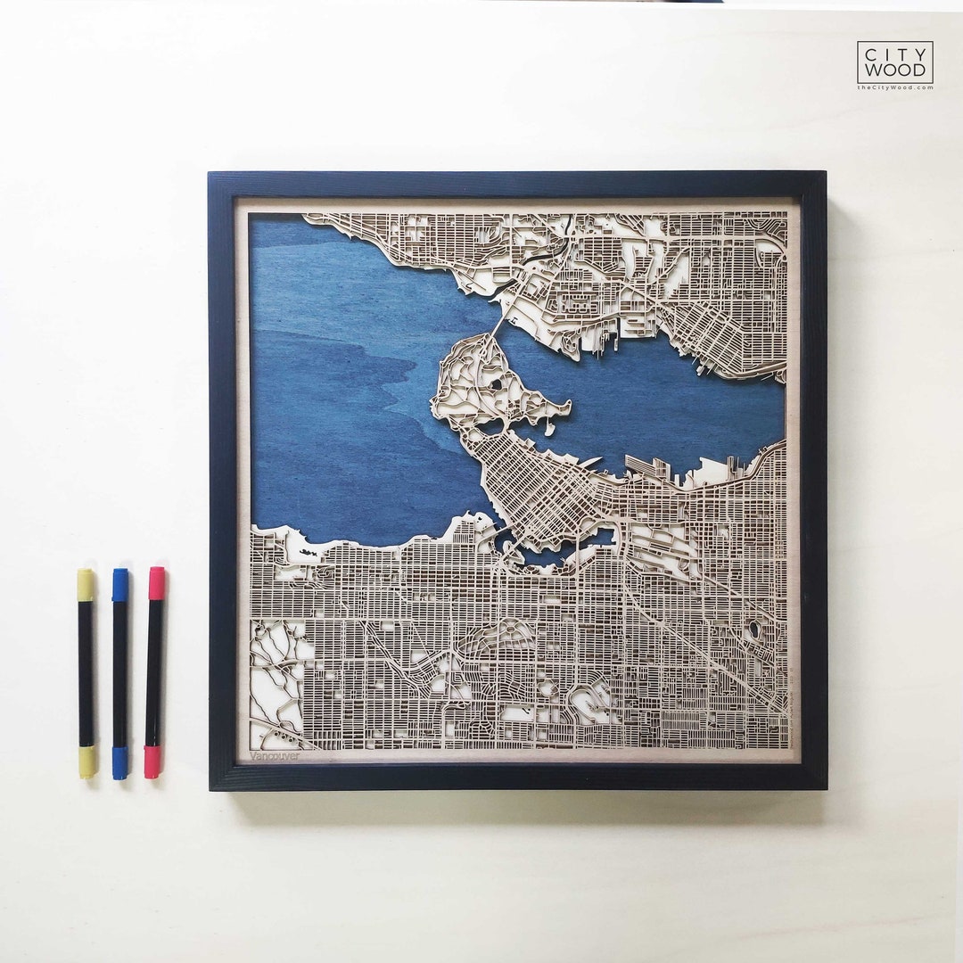 Vancouver Wood Map - 3d City Map - Etsy