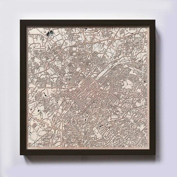 Charlotte Wood Map 5th Anniversary Gift Custom Wooden Map - Etsy