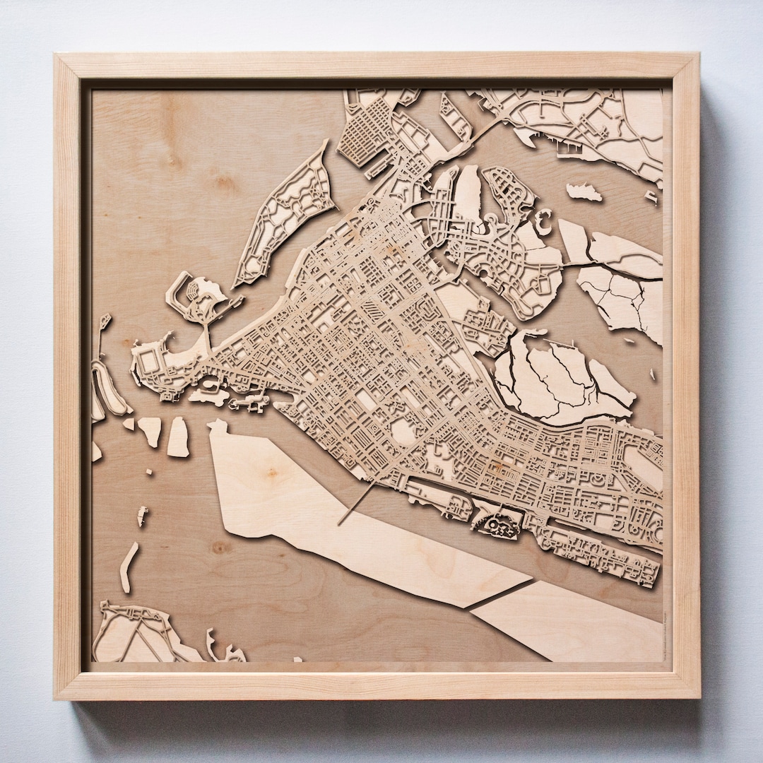 Abu Dhabi Wooden Map – Laser Cut City Streets, 3D Framed Wall Art - Etsy