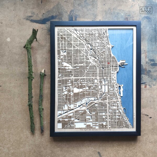 Chicago Wall Map - Etsy