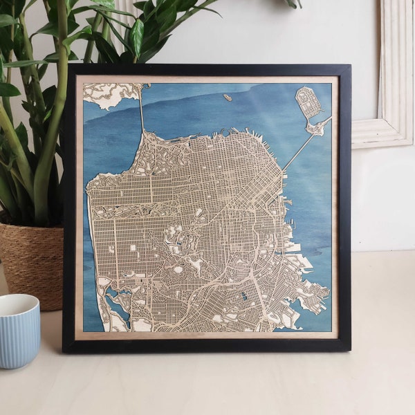 San Francisco Custom Wood Map Personalized Art Gift - 60+ Gift Ideas ...