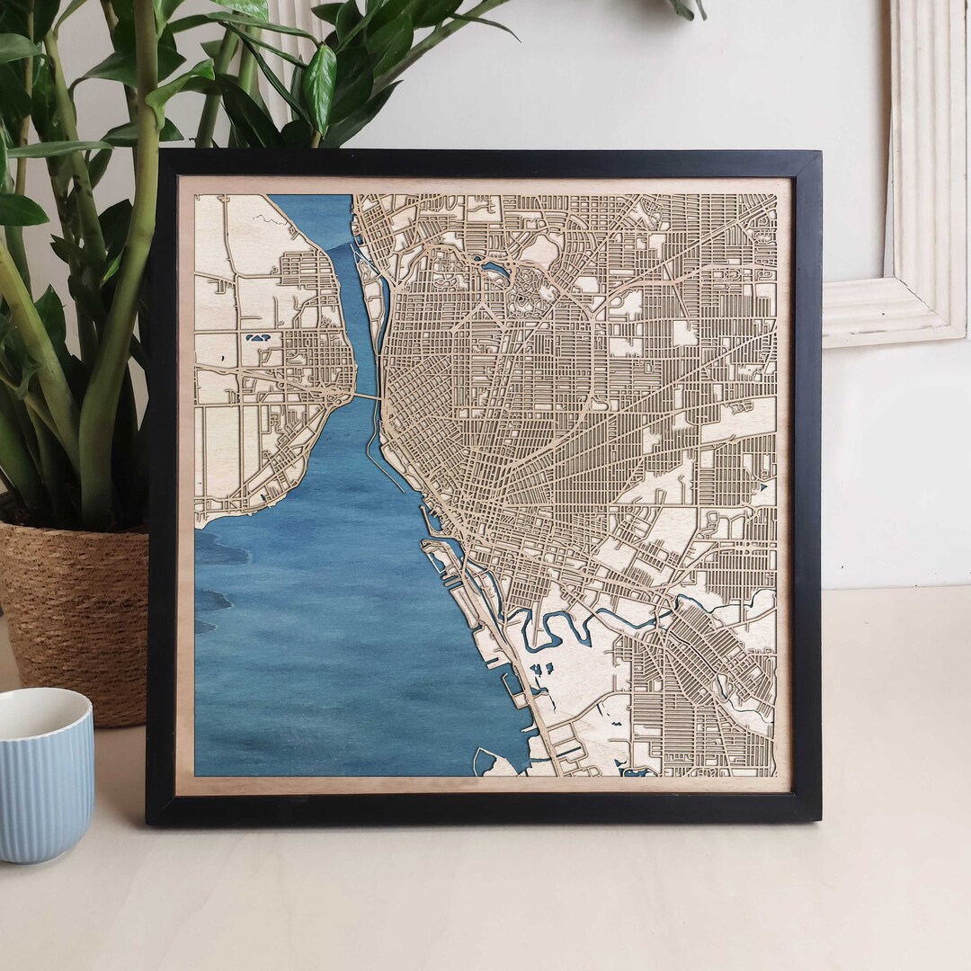 Buffalo Custom Wood Map - Personalized Art Gift - Etsy