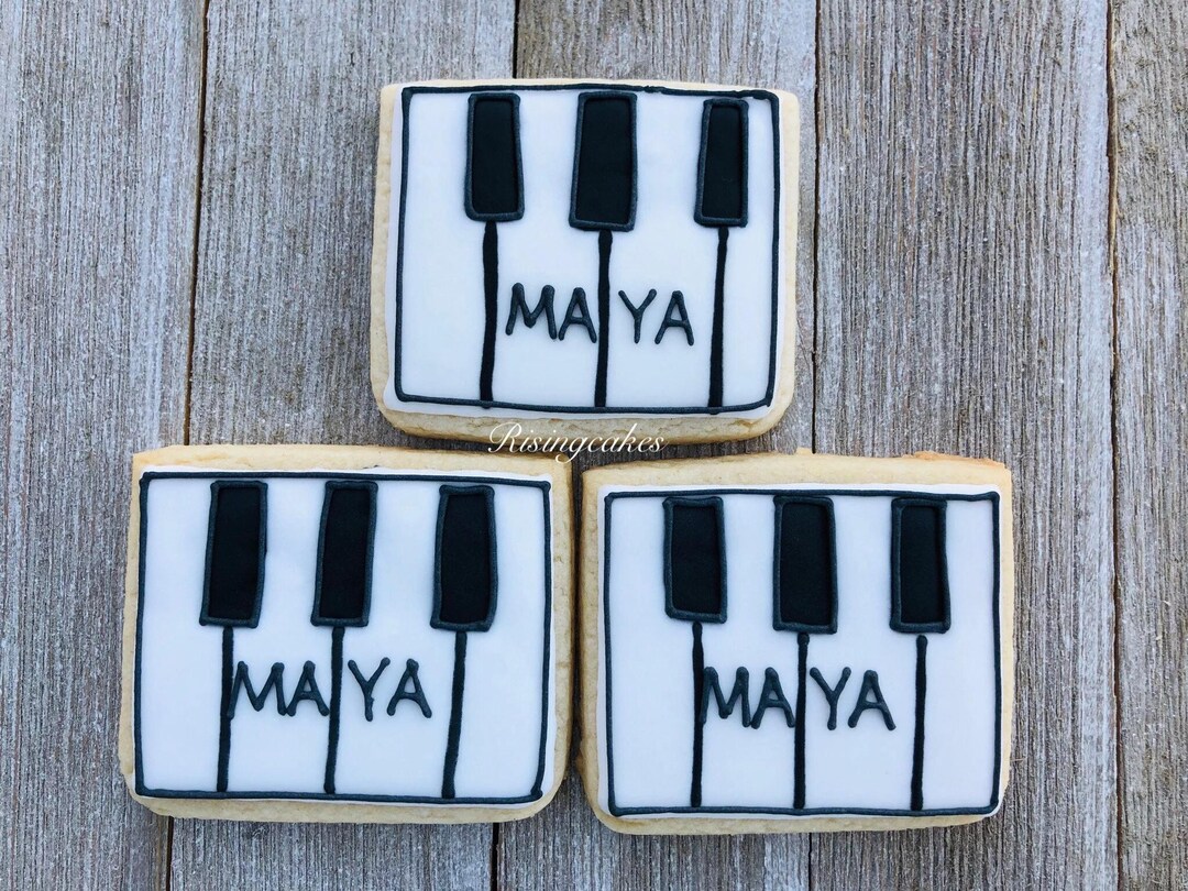 Piano Cookies, Royal Icing Cookies, Musical Instrument Cookies, Music ...