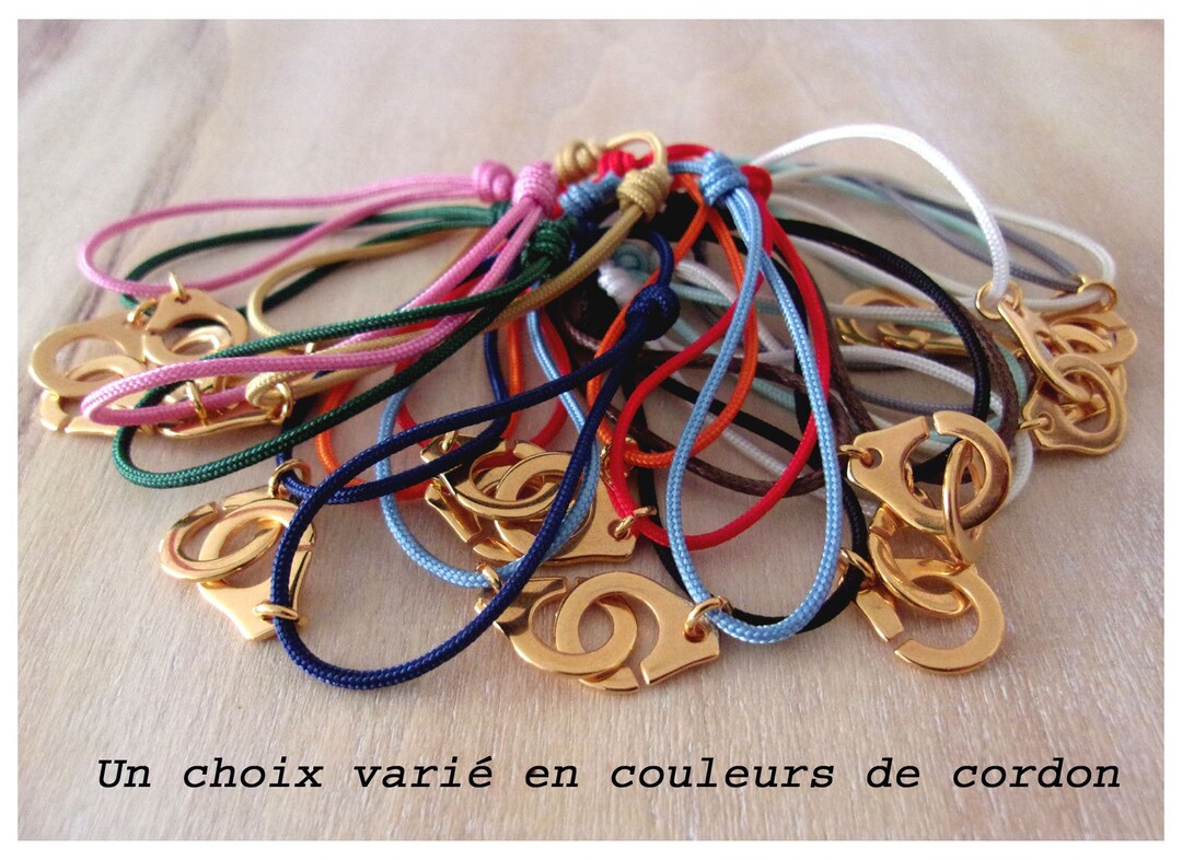 Golden Handcuff Bracelet and Adjustable Cord 16 Colors to Choose From ...