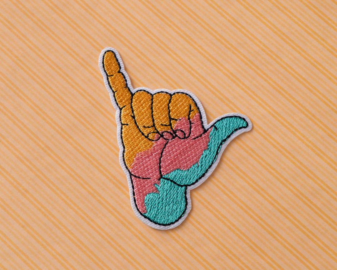 Shaka Hang Loose Embroidered Patch in Pastel Colors Iron on - Etsy