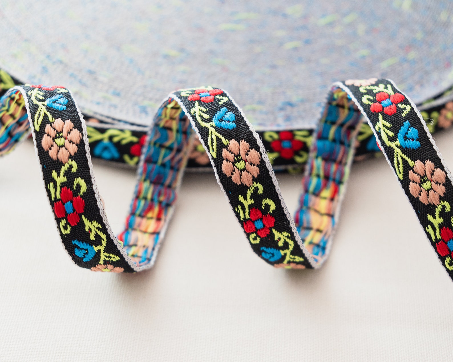 Jacquard Ribbon Bohemian Flower Embroidery Trimming Ribbon - Etsy