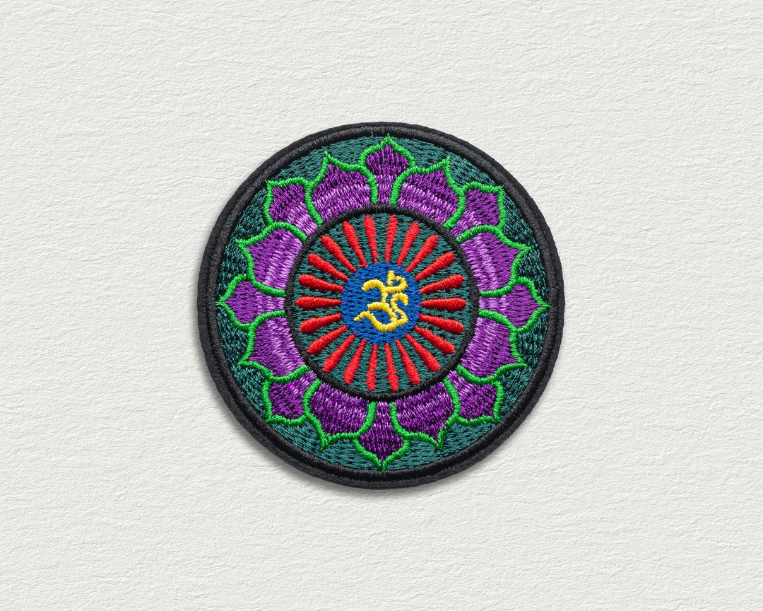 Om Patch Yoga Lotus Colorful Iron-on Embroidered Patch 158 - Etsy