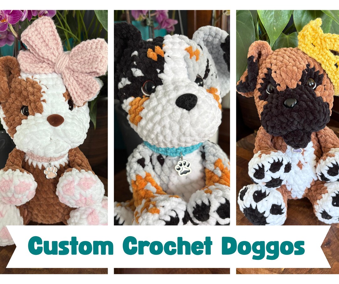Custom Stuffed Dog, Custom Dog Plush, Custom Crochet Dog, Custom Pet ...