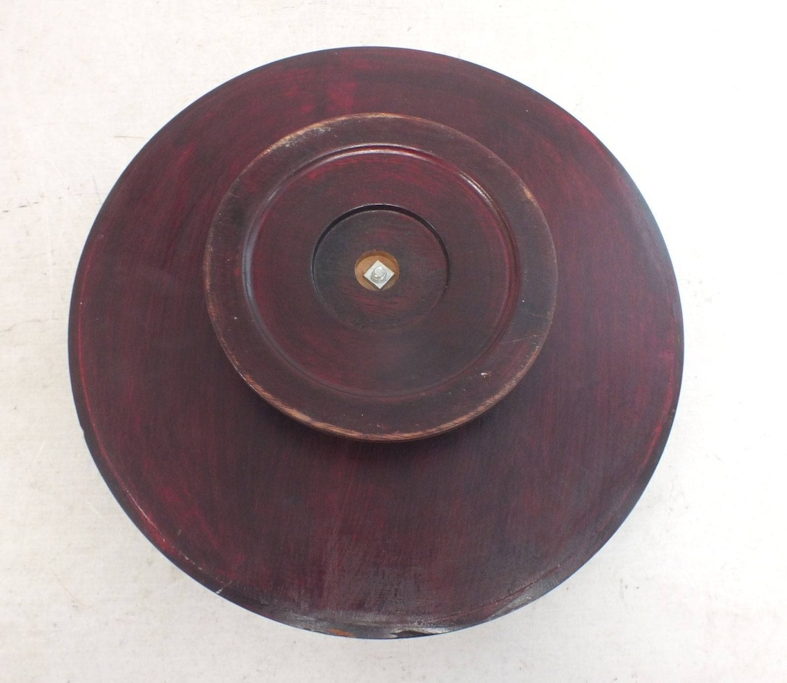 Vintage Large Wooden Rotating Carousel Storage Box With Lid | Etsy