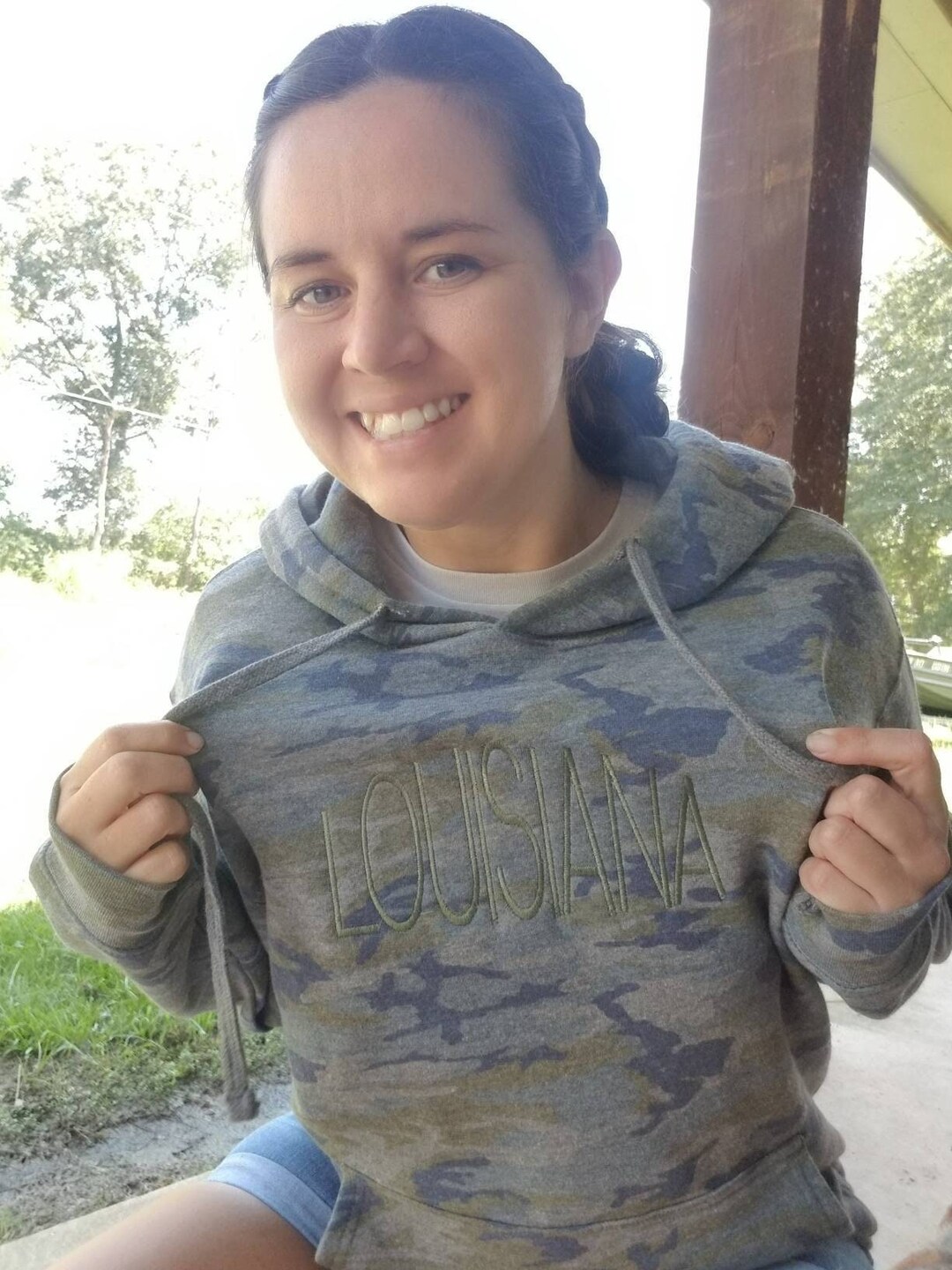 Customizable Camo Hoodie Louisiana Embroidered Hoodie Etsy
