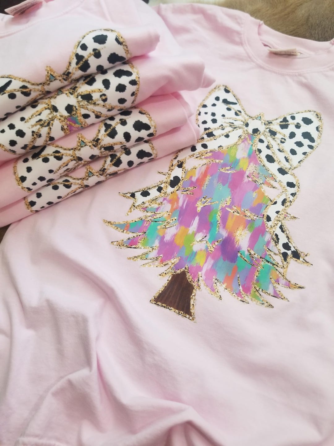Girly Christmas Tree Shirt | Pink Christmas Long Sleeve - Etsy