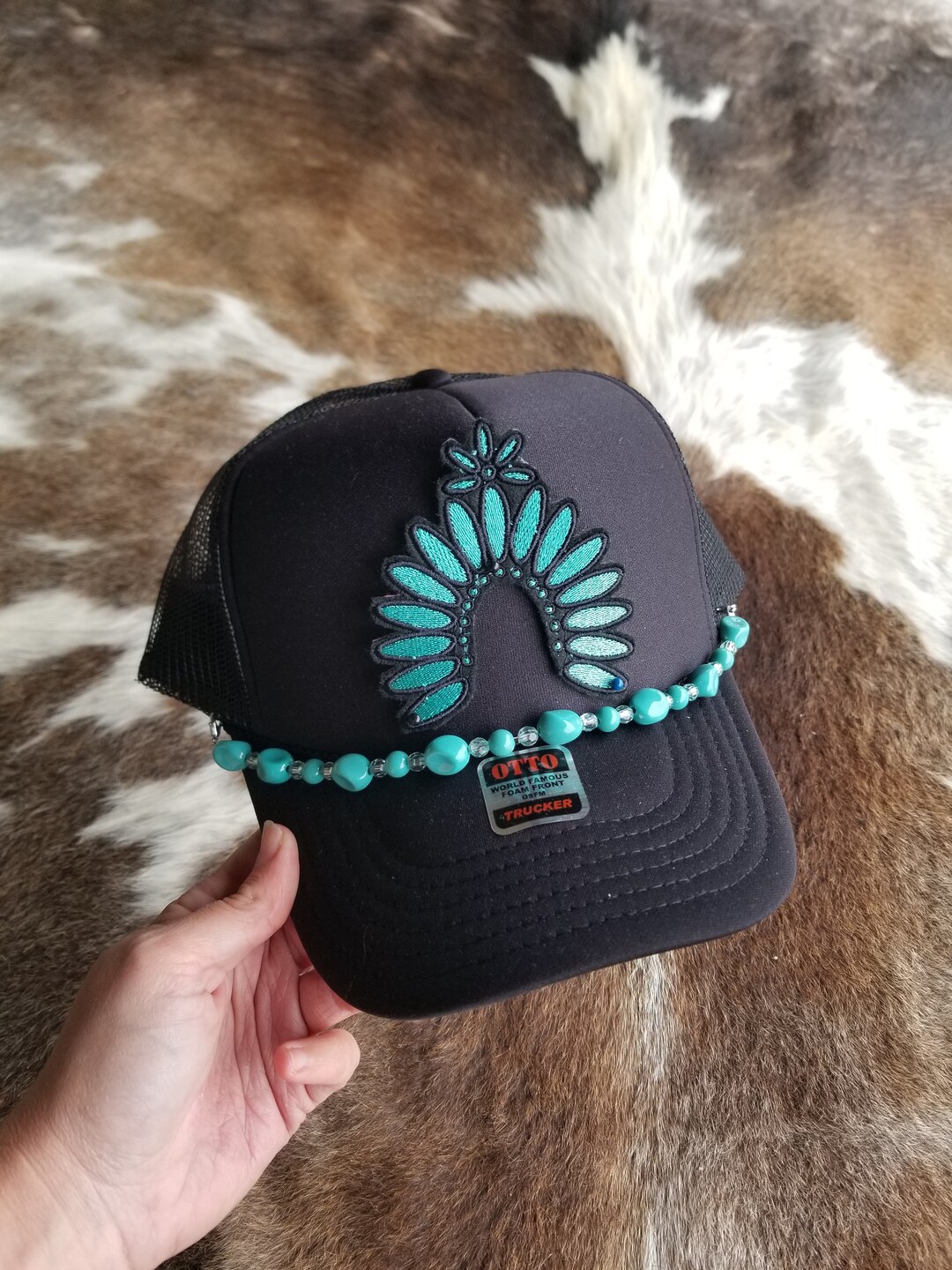 Turquoise Squash Foam Trucker Hat Western Hat Cowboy Hat Hat for ...