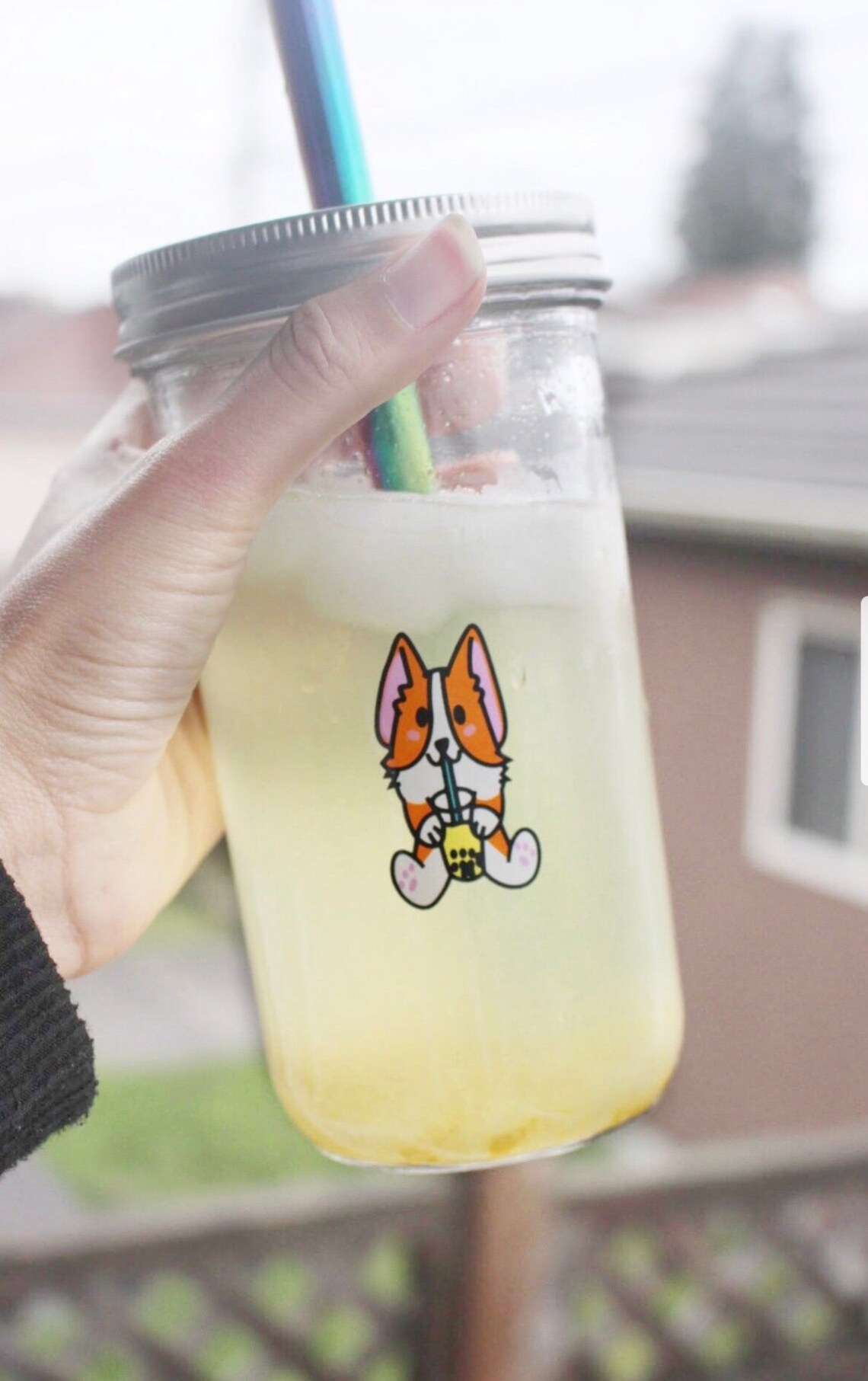 Reusable Bubble Tea Cup With Bevel Cut Stainless Steel Straw/ Eco ...