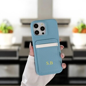 Personalized Gold Initial Custom Letters Name Leather Double Card ...