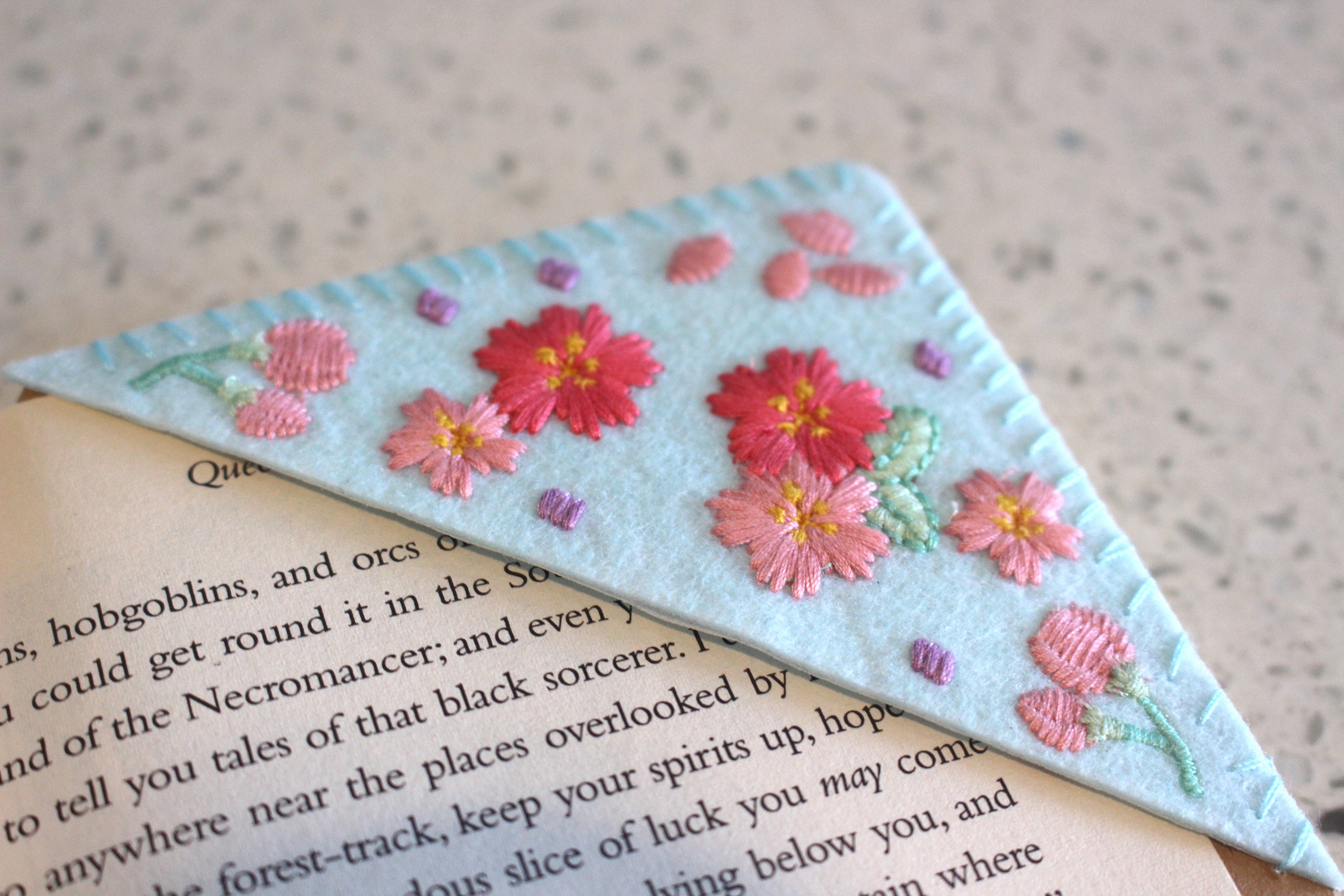 Cute Embroidered Cherry Blossom Flower Corner Bookmark|pretty Sakura ...