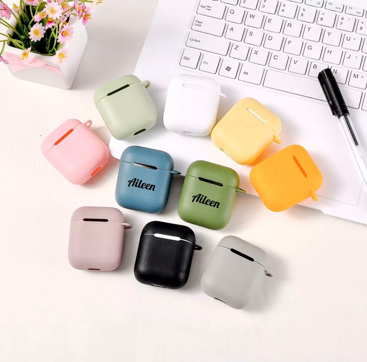 Custom Personalized Friends Name AirPod Case Keychain | Custom Initials ...