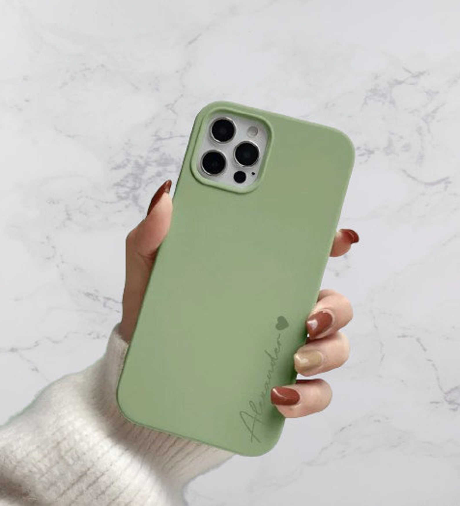 Personalized Name Heart Soft Silicone Custom Shockproof Pastel Phone ...