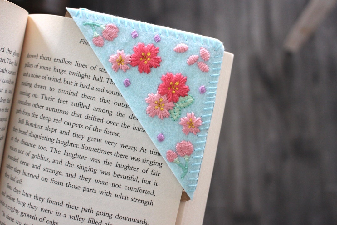 Cute Embroidered Cherry Blossom Flower Corner Bookmark|pretty Sakura ...
