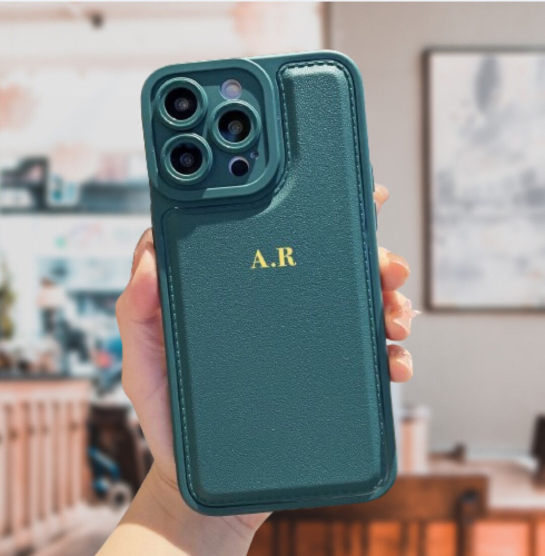 Personalized Gold Initial Engraved Leather Custom Monogram Embossed ...