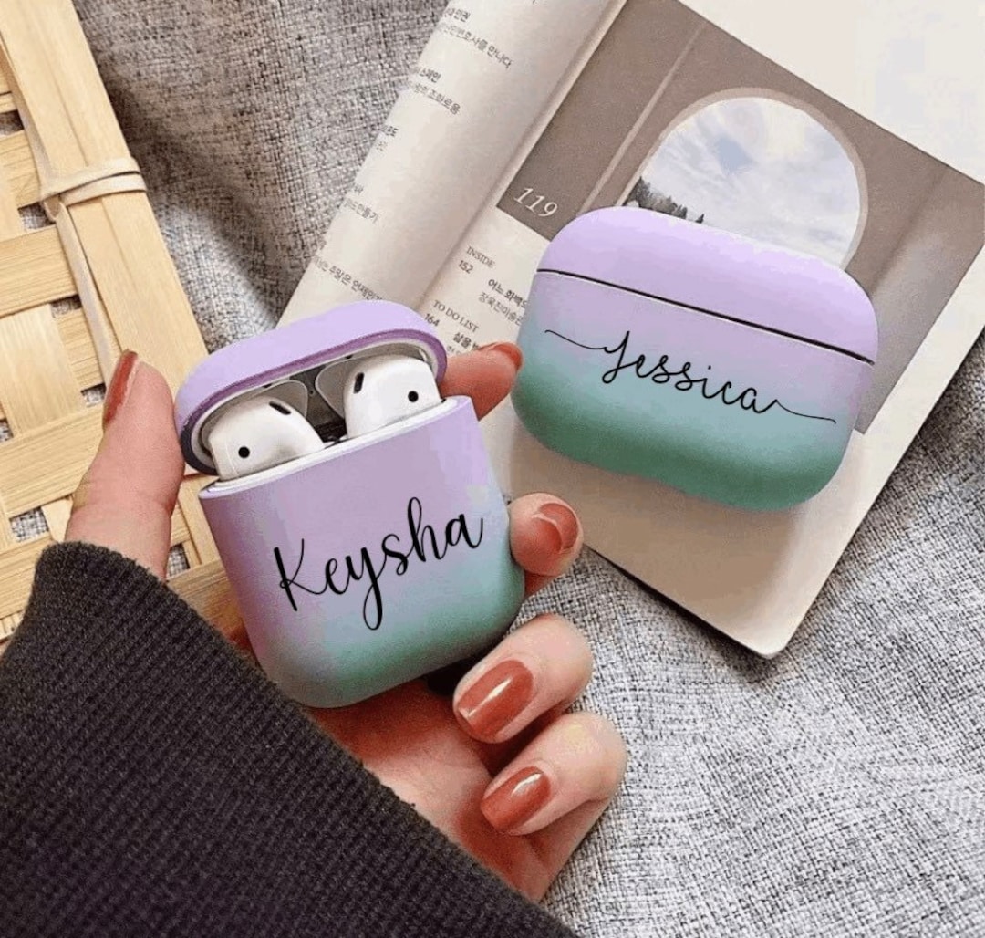 Custom Cursive Name Ombré AirPod 4 Case | Personalized Name Initials ...