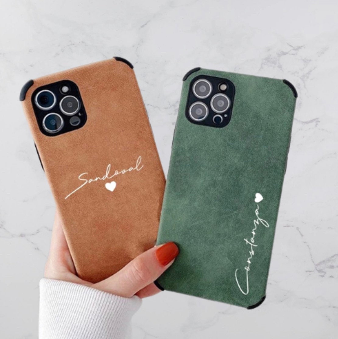 Personalized Cursive Name Heart Custom Name Leather Full - Etsy