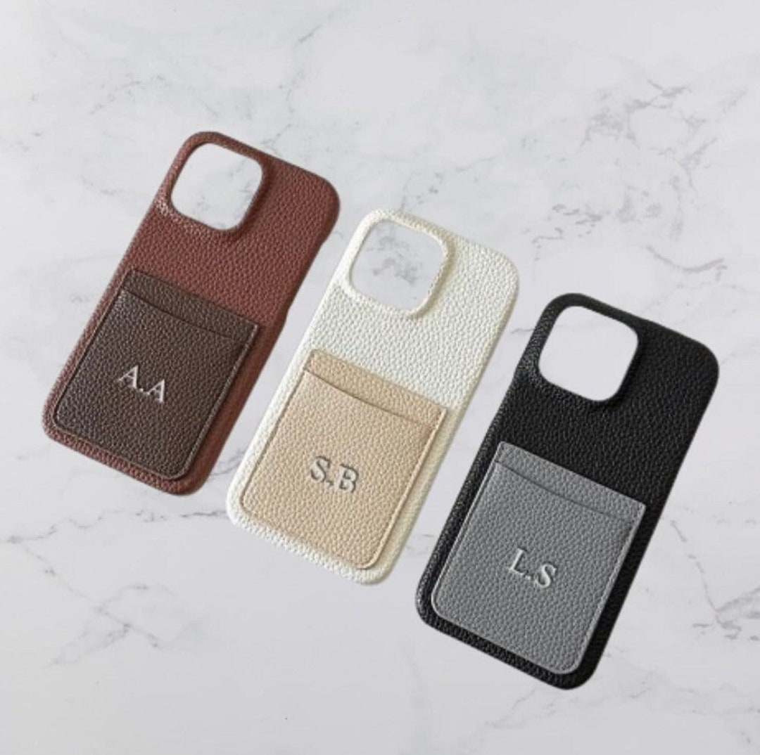 Personalized Embossed Initial Custom Letters Name Soft Leather Card ...