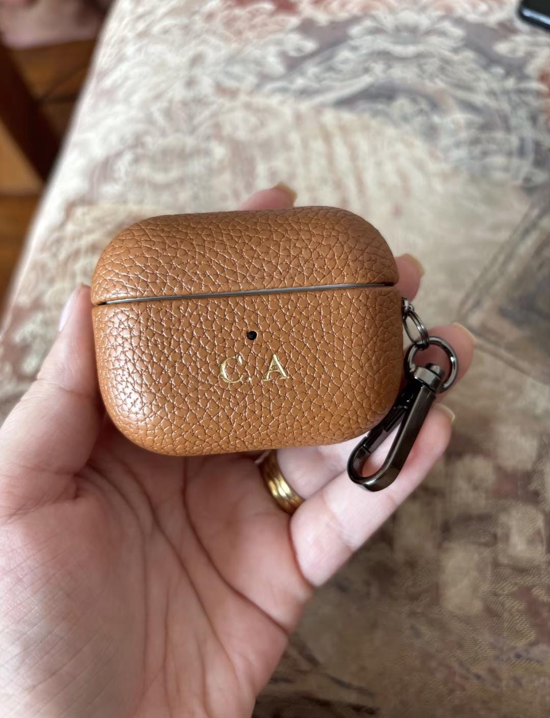 Personalized Custom Engraved Initials Monogram Pebble Leather Pastel ...