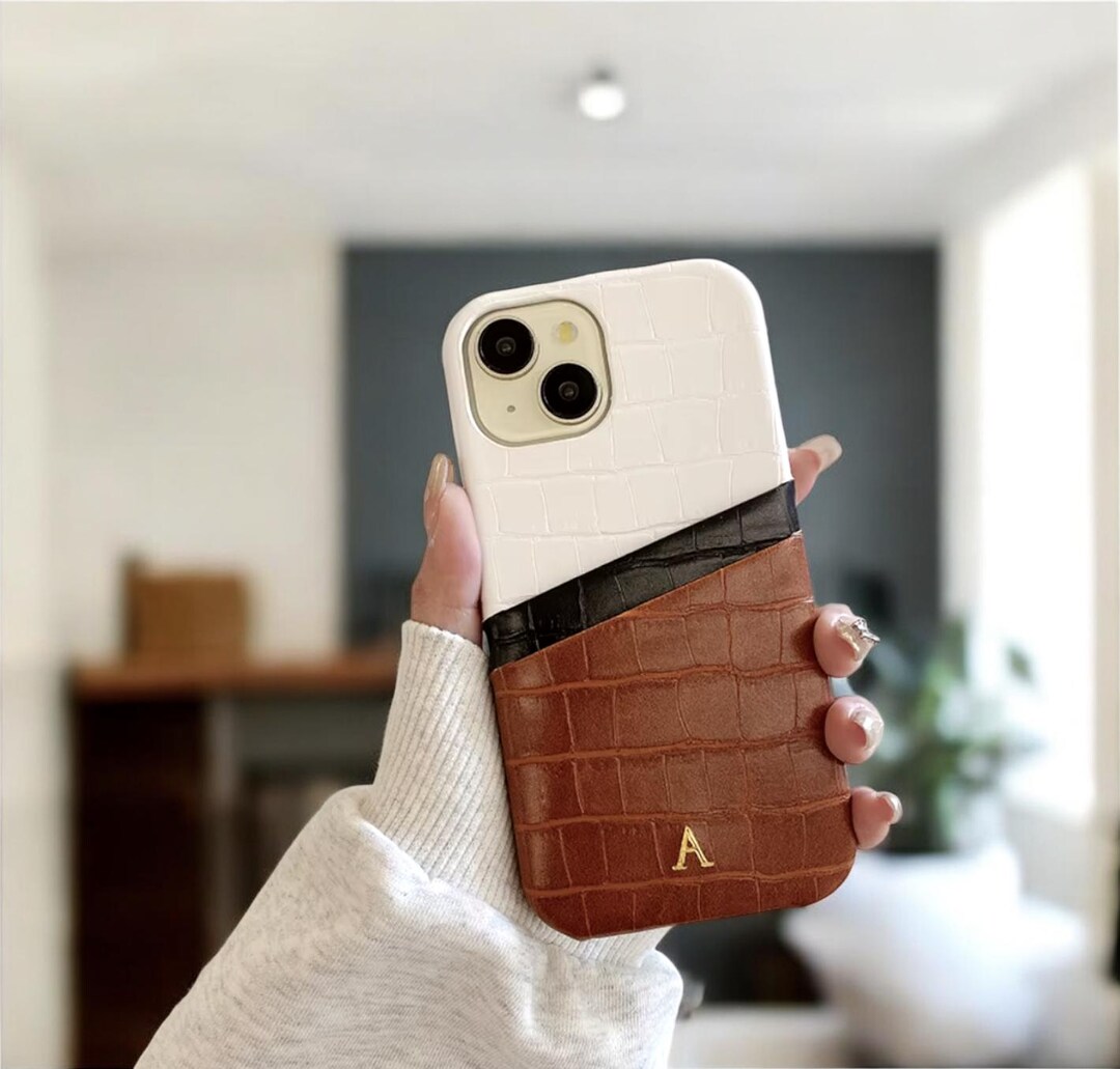 Dainty Croc Leather Phone Case for iPhone 16 15 14 13 Pro Max Card ...
