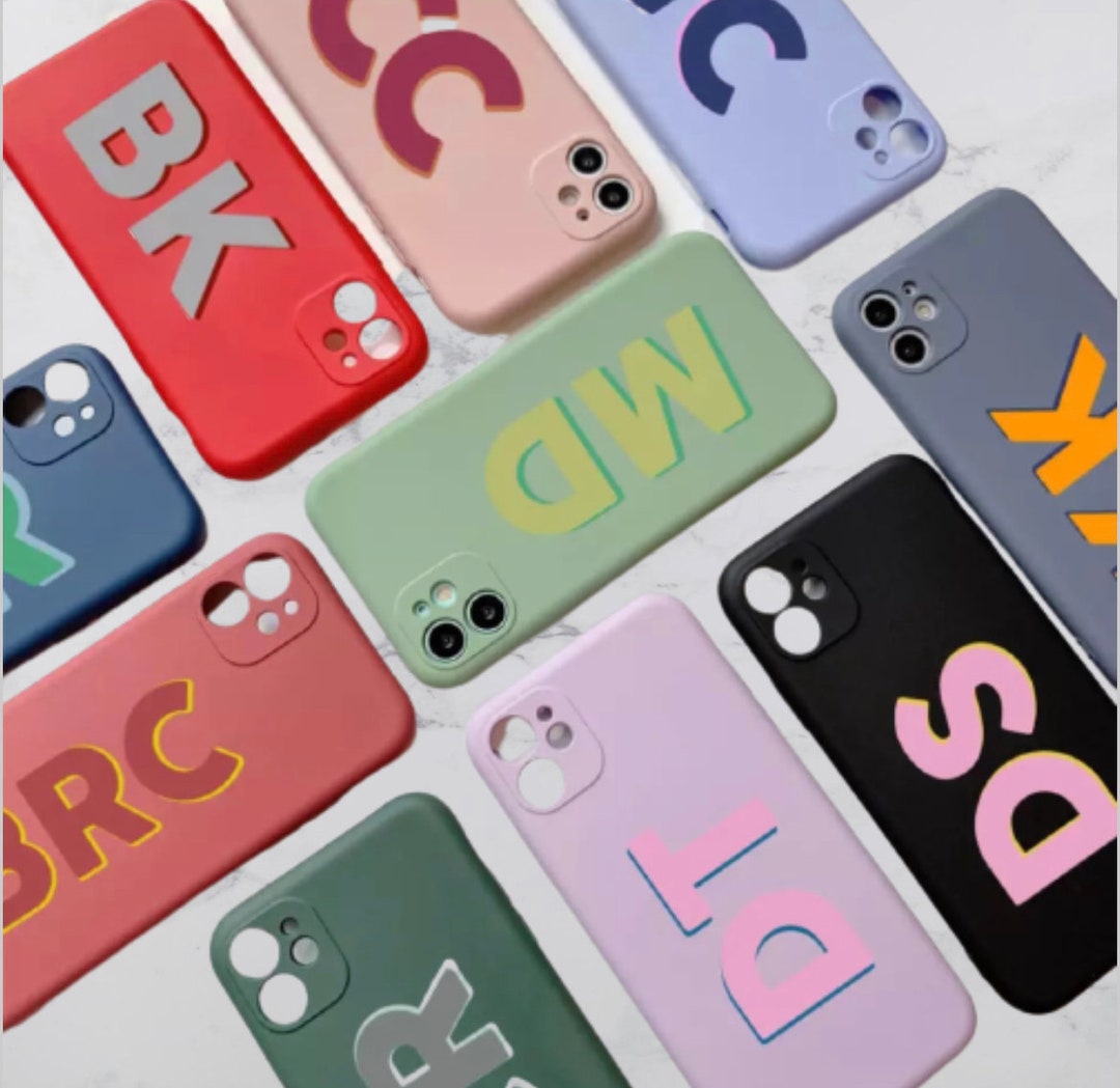 Personalized Custom Initials Monogram Pastel Colours Camera Protection ...