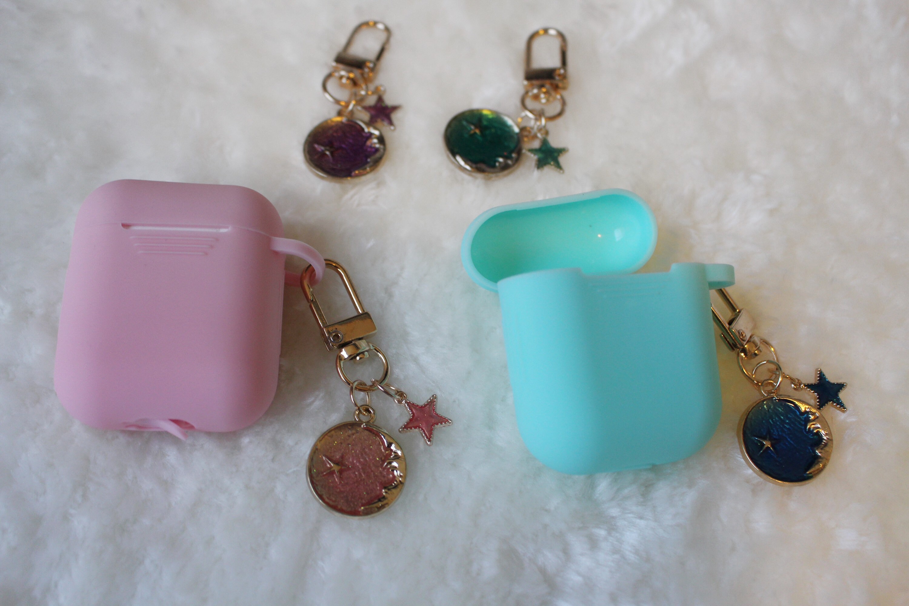 Cute Moon Stars Galaxy Space Airpod Keychain Case Airpods Pro | Etsy